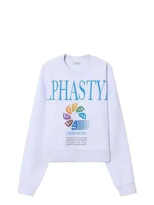 ALPHA STYLE Heavyweight French Terry Crewneck Sweatshirt White