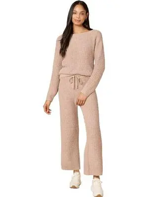 SOFTIES Waffle Marshmallow Boat Neck Lounge Set - Coco