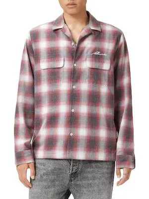 ALLSAINTS Shams Long Sleeve Button-up Shirt - Claret Red