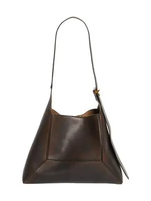 JIMMY CHOO Medium Diamond Leather Hobo Bag - Cognac/gold