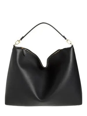 TOTEME Bevel Grained Leather Shoulder Bag - Black