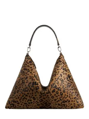 TOTEME Bevel Print Pony Hair Shoulder Bag - Leopard