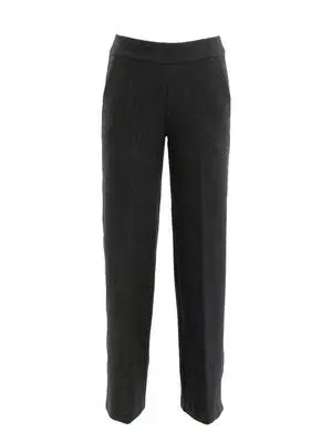 Avenue Montaigne Carla Textured Straight Trousers - Black