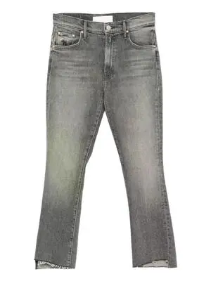 MOTHER Insider Crop Step Fray Jeans - Grey