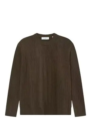 LES DEUX Ribbed Crew-neck Sweater - Brown