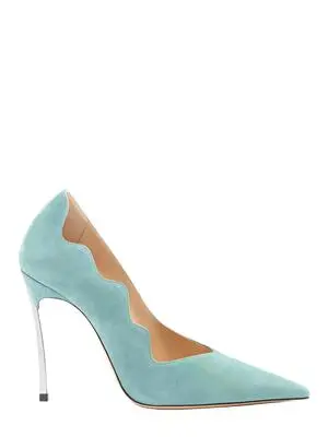 Casadei 100mm Superblade Camoscio Pumps - Blue