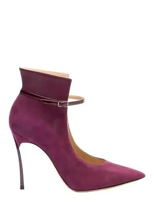 Casadei 100mm Blade Pumps With Ankle Strap - Purple
