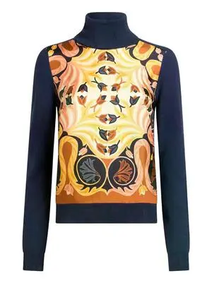 Etro Printed Roll Neck Sweater - Blue