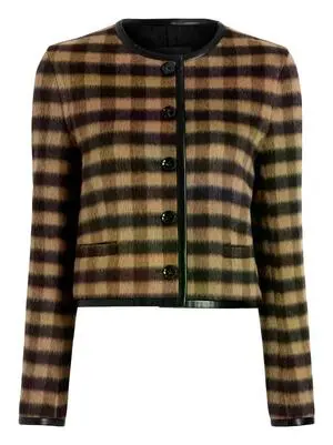 Proenza Schouler Checked Cropped Jacket - Brown