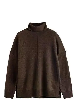 Chinti & Parker Wool-blend Roll Neck Sweater - Brown