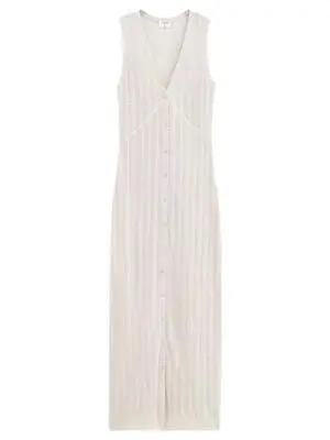 Filippa K V-neck Button-fastening Maxi Dress - Neutrals