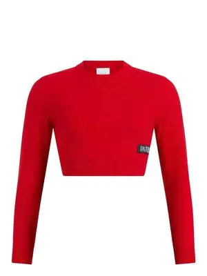 Patou Logo-patch Merino-cashmere Sweater - Red