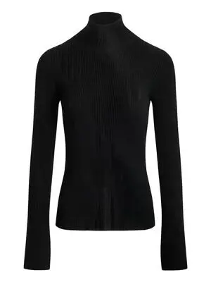 Patou Ribbed Mock-neck Sweater - Black