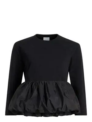 Patou Bubble-hem Top - Black