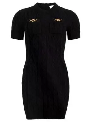 PATOU Cable-knit Mini Dress - Black