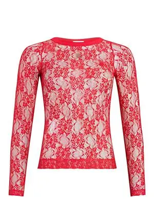 Patou Floral Lace Tank Top - Red