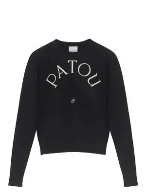 Patou Logo-embroidered Wool Sweater - Black