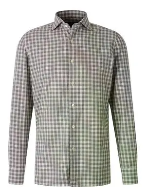 LUIGI BORRELLI Checked Button-down Shirt - Grey