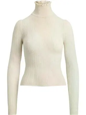 Ralph Lauren Ruffled-turtleneck Sweater - White