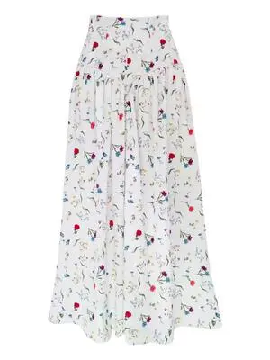 AZLEE Floral-Pattern Midi Skirt