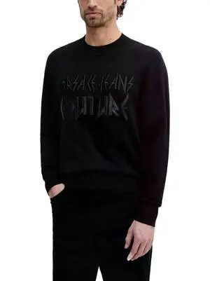 Versace Logo-embroidered Sweater - Black
