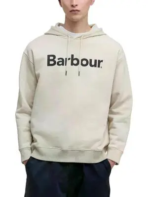 Barbour Logo-print Cotton Hoodie - Neutrals