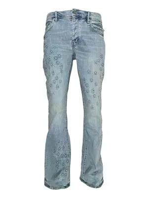 PURPLE BRAND Embossed Flared Jeans - Blue