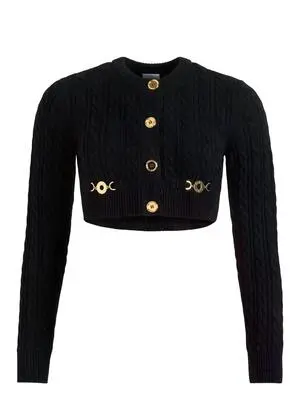 Patou Cable-knit Buttoned Cardigan - Black