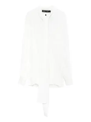 Proenza Schouler Pleated Tie-neck Blouse - White