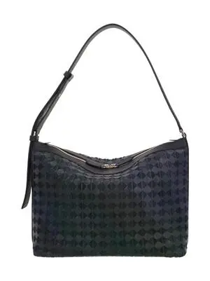 SERAPIAN Leather Triangle-pattern Shoulder Bag - Blue