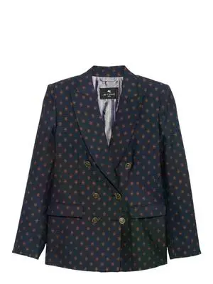Etro Patterned Double-breasted Blazer - Blue