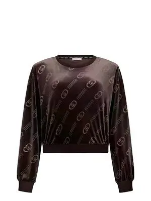 LIU JO Logo-Pattern Chenille Sweatshirt