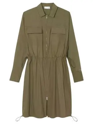 LACOSTE Zip-Front Drawstring Dress