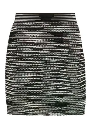 Missoni Striped Ribbed Knit Skirt - Brown