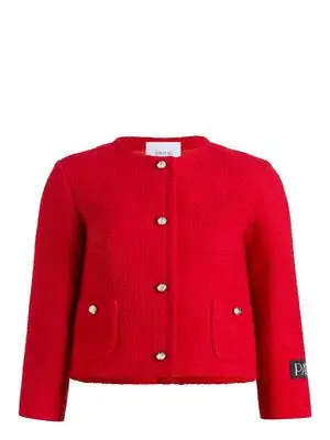 Patou Patch-pocket Tweed Jacket - Red