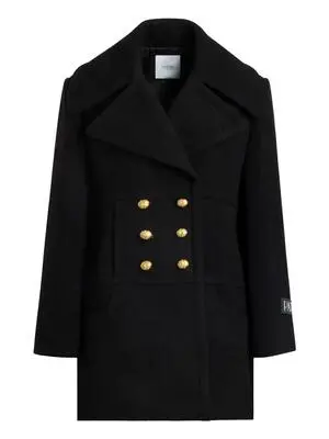 Patou Double-breasted Wool Coat - Black