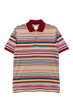 Paul Smith Striped Cotton Polo Shirt - Red