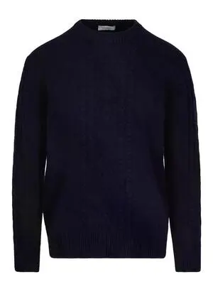 PAOLO PECORA Cable-knit Crew-neck Sweater - Blue