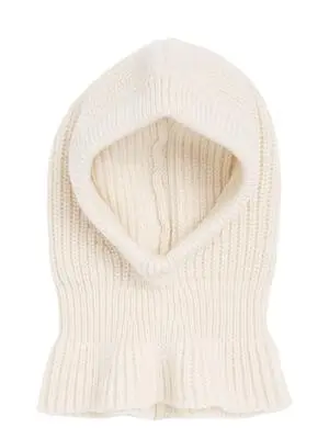 LEMAIRE Wool-blend Knitted Hood - White