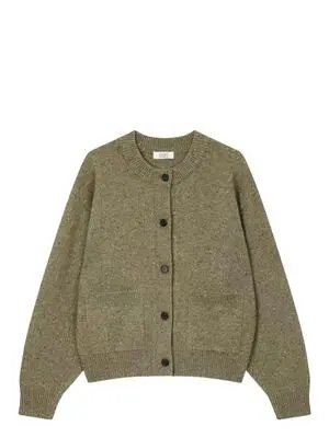 STUDIO TOMBOY Patch-pocket Speckled Cardigan - Green