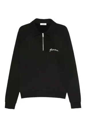 FLANEUR Zip-neck Polo Sweatshirt