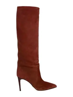 Paris Texas 85mm Stiletto Knee-high Suede Boots - Red