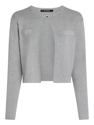 Karl Lagerfeld Ikon Cropped Cardigan - Grey