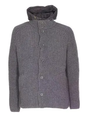 Herno Hooded Knit Jacket - Grey