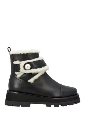 JIMMY CHOO Meena Shearling-trimmed Boots - Black
