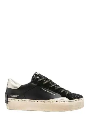 CRIME LONDON Glitter-panel Platform Sneakers - Black