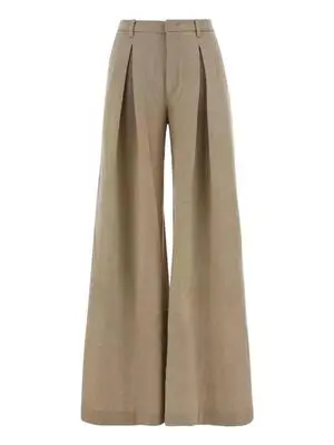 ANDAMANE Pleated Wool Trousers
