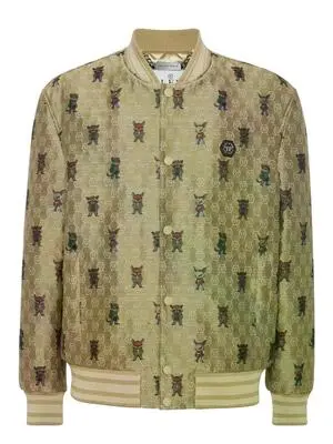 Philipp Plein Jacquard Animal-print Bomber Jacket - Neutrals