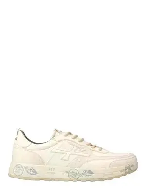 Premiata Nous 7733 Logo-stamped Leather Sneakers - Neutrals