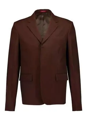 Gucci Embossed Sleeve Wool Blazer - Chocolate